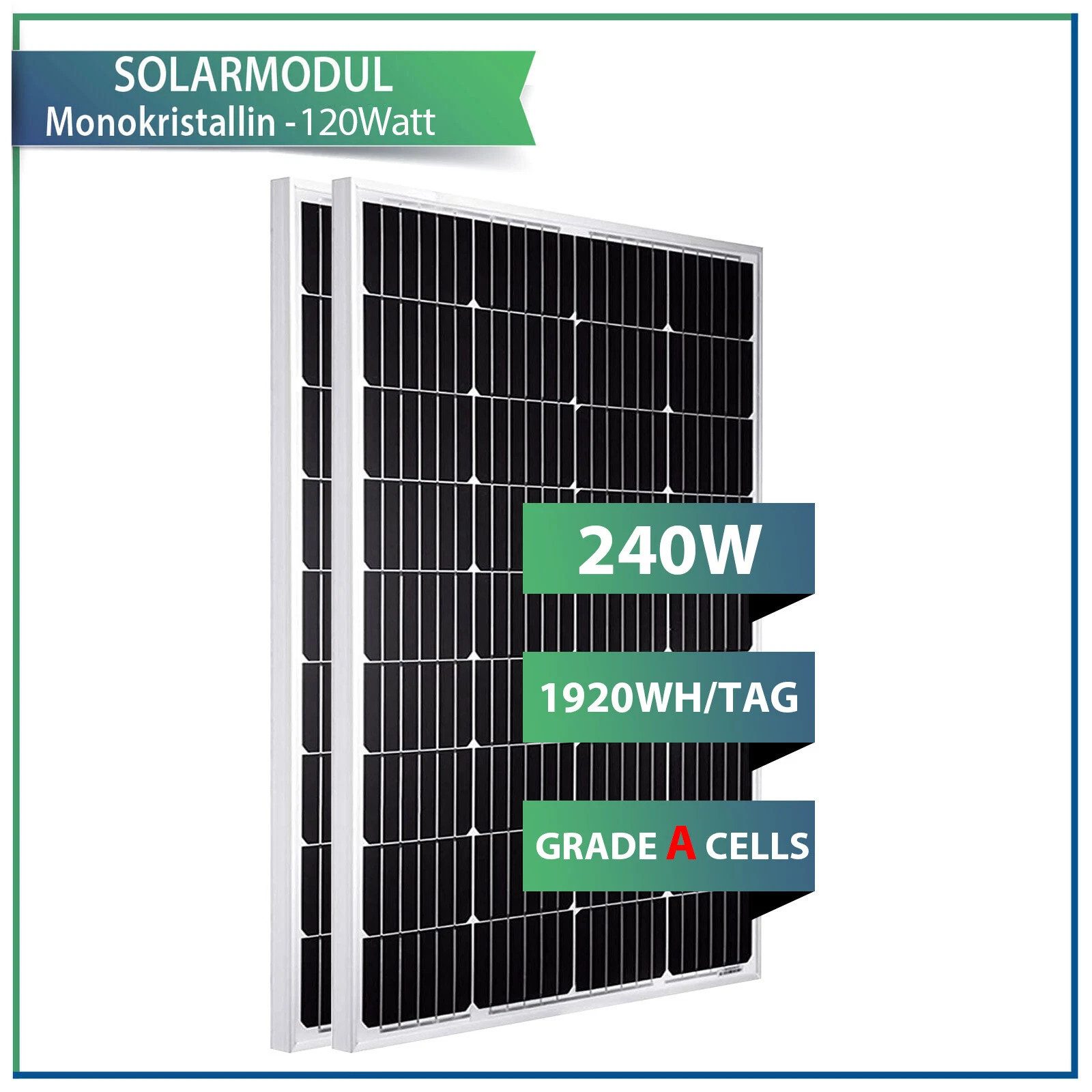 Gliese Solarmodul 240w Solarpanel 12v Monokristallin Wohnmobil Camping