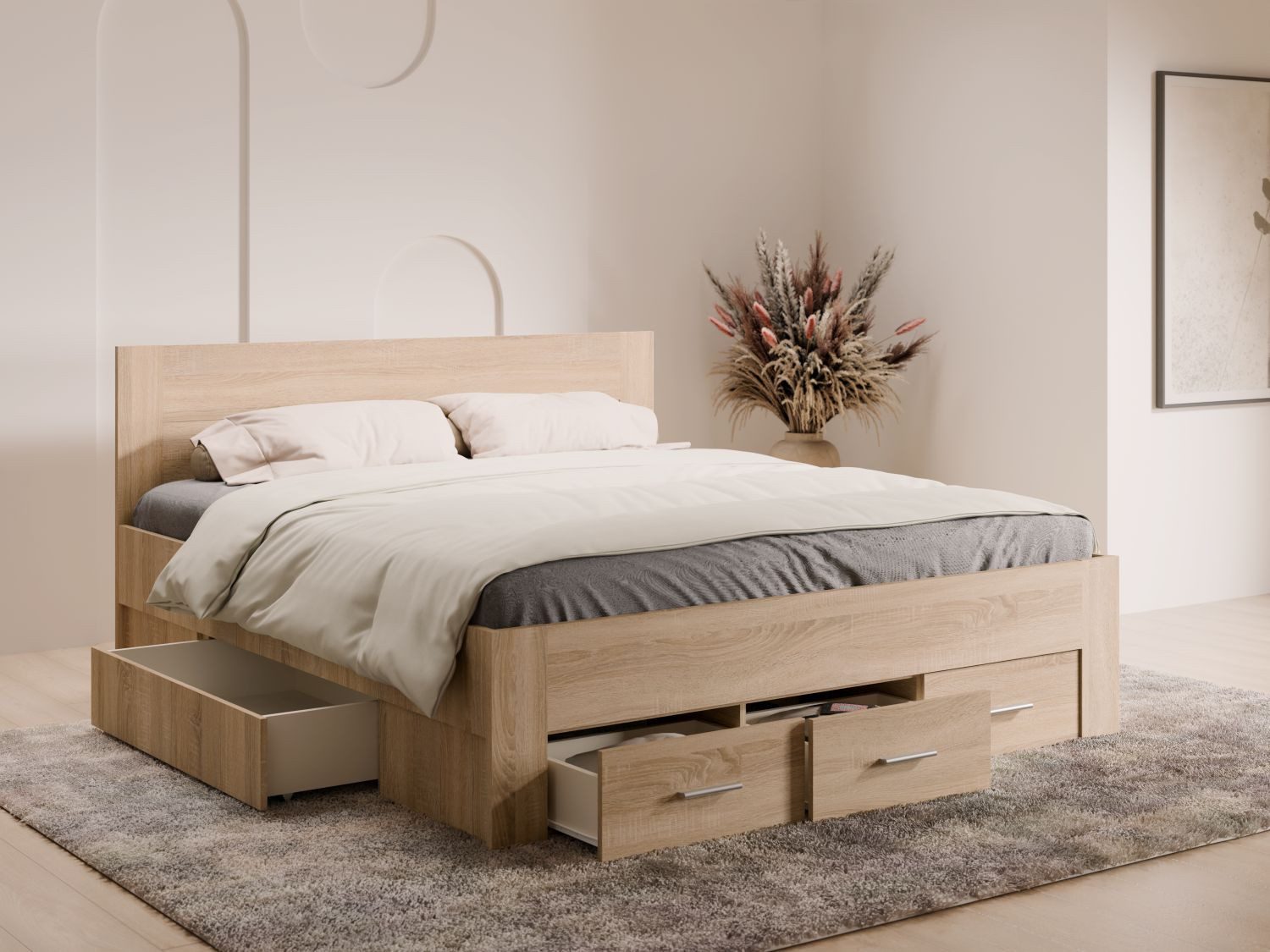 Doppelbett 180x200 Mit Stauraum