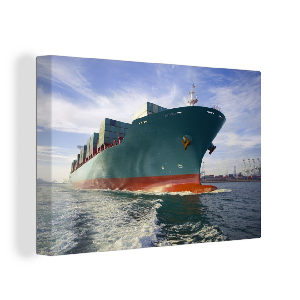 Onemillioncanvasses® Leinwandbild Ein Großes Frachtschiff Läuft In Den