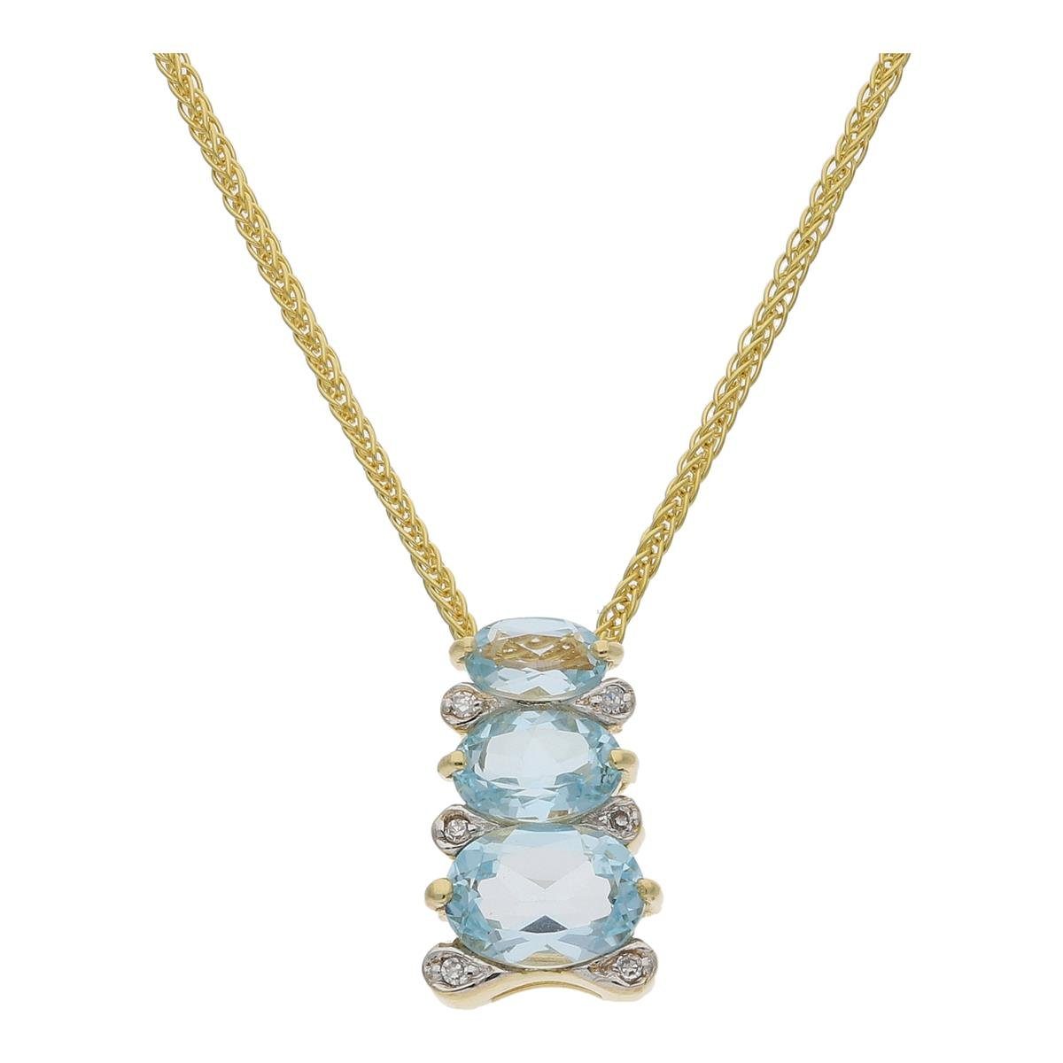 ᐅ JuwelmaLux Kettenanhänger JuwelmaLux Anhänger 585/000 (14 Karat) Gold mit Aquamarin und ...