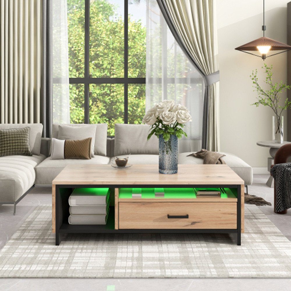 Xdeer Couchtisch Couchtisch Kaffeetischcouchtisch Mit Led Beleuchtung