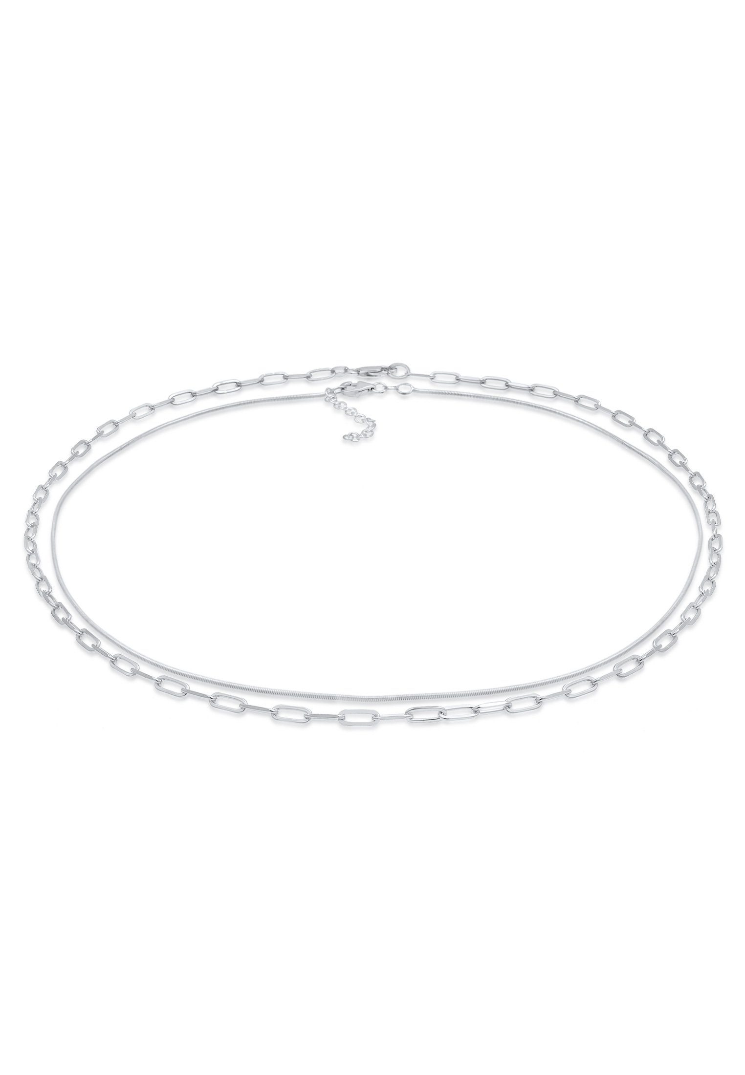 Elli Premium Choker Choker Set Basic Schlangen Gliederkette 925 Silber