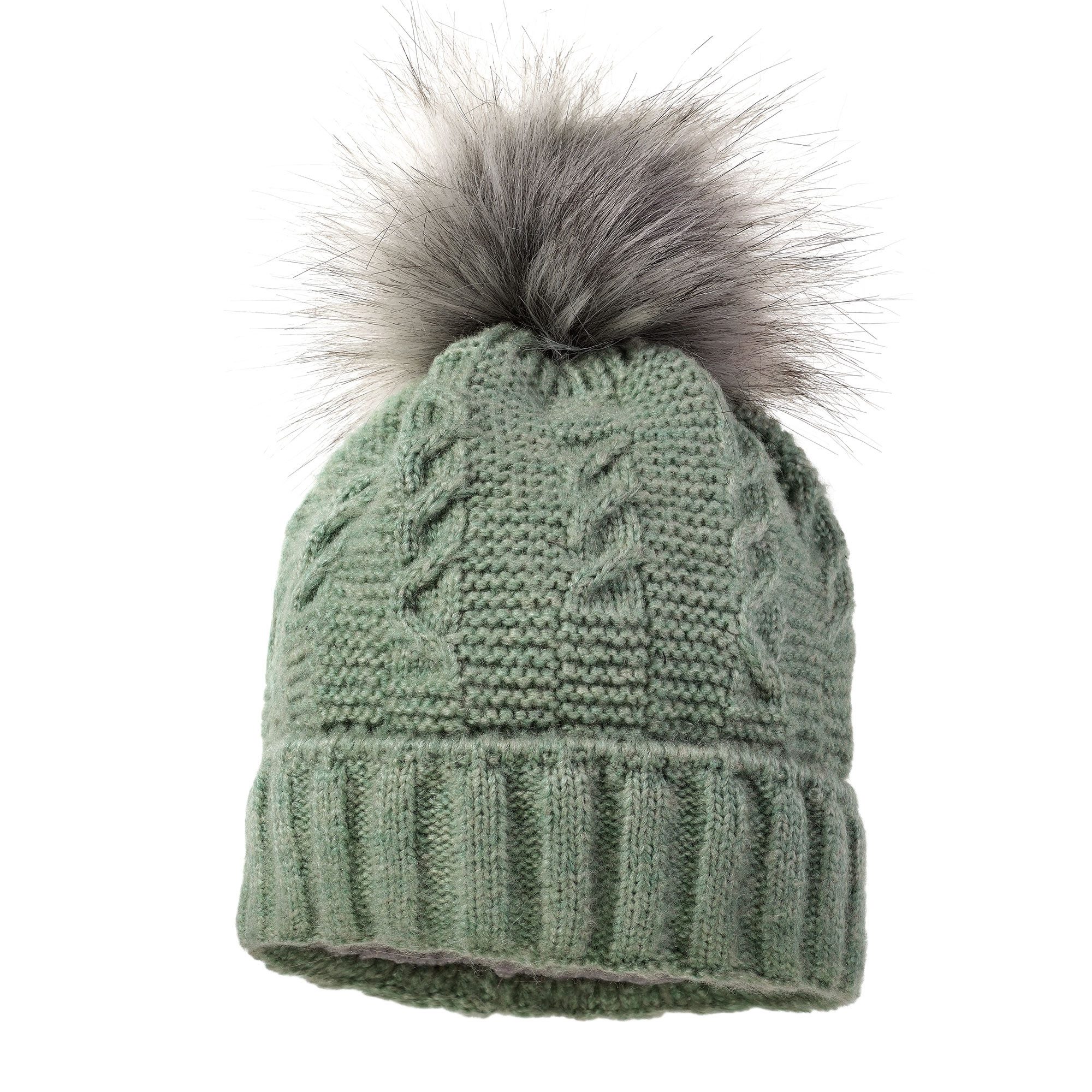 MAXIMO Strickmütze angenehmer Materialmix, gefüttert, Bommel, breiter ...