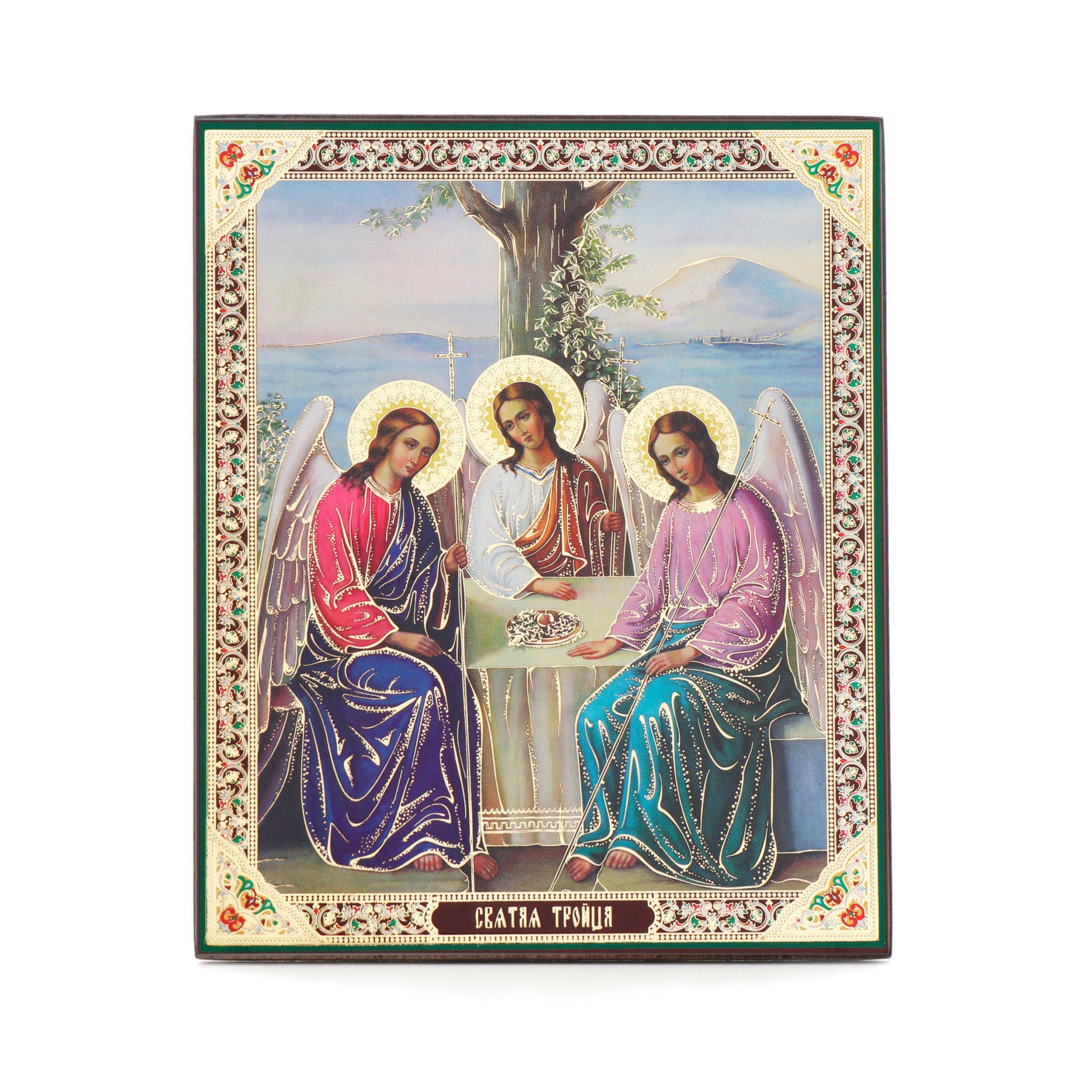 NKlaus Bild Die Heilige Dreifaltigkeit Holz Ikone 10x12cm christlich orthodox 1391, Religion ...