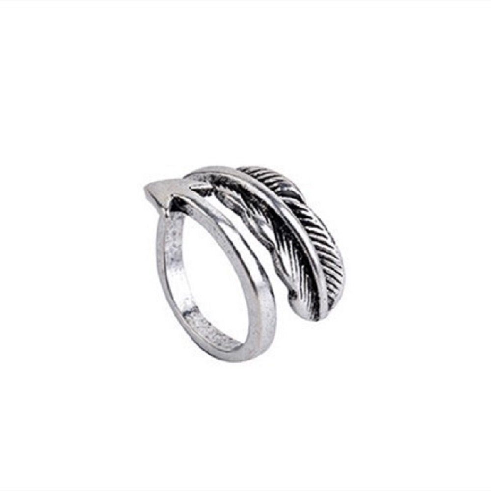 Eyecatcher Ring-Set »Feder Ring mit Pfeil. Silberner Ring ...