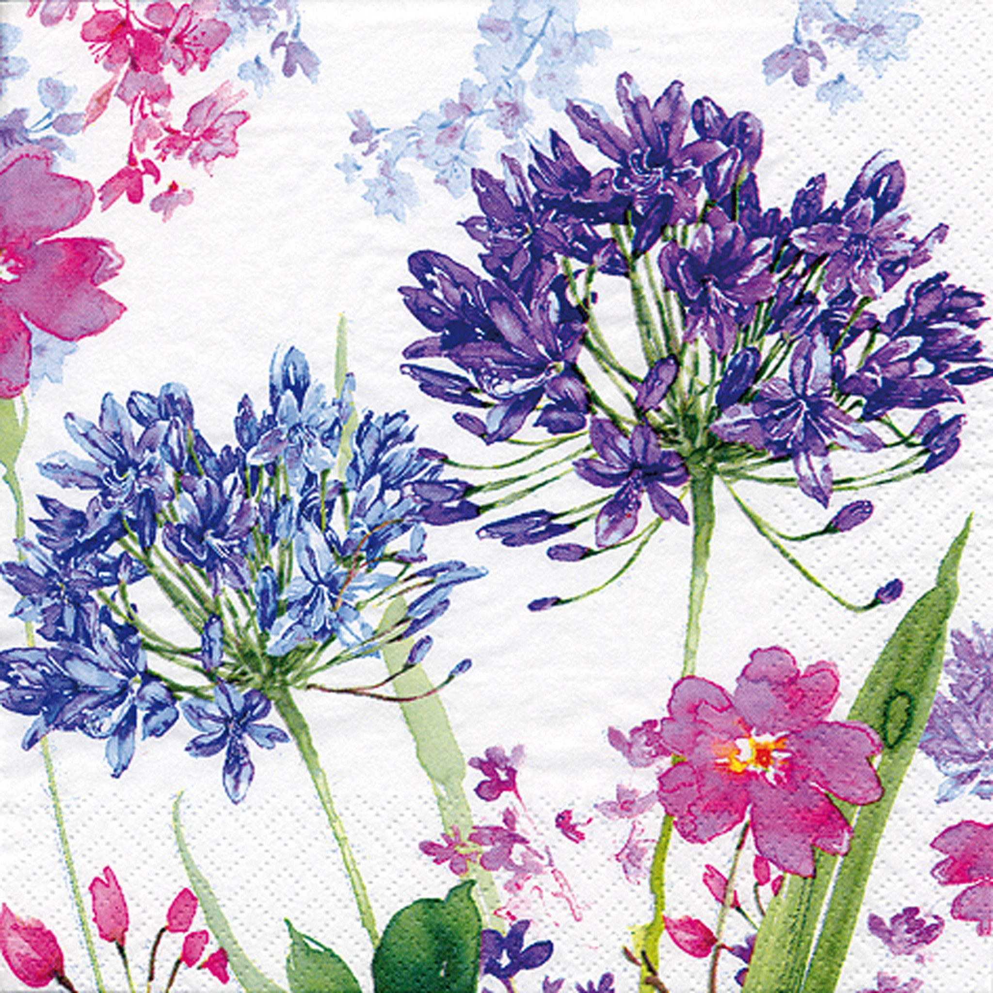 Ti Flair Papierserviette Servietten Papier 33x33cm 3 Lagig Blumenmotiv
