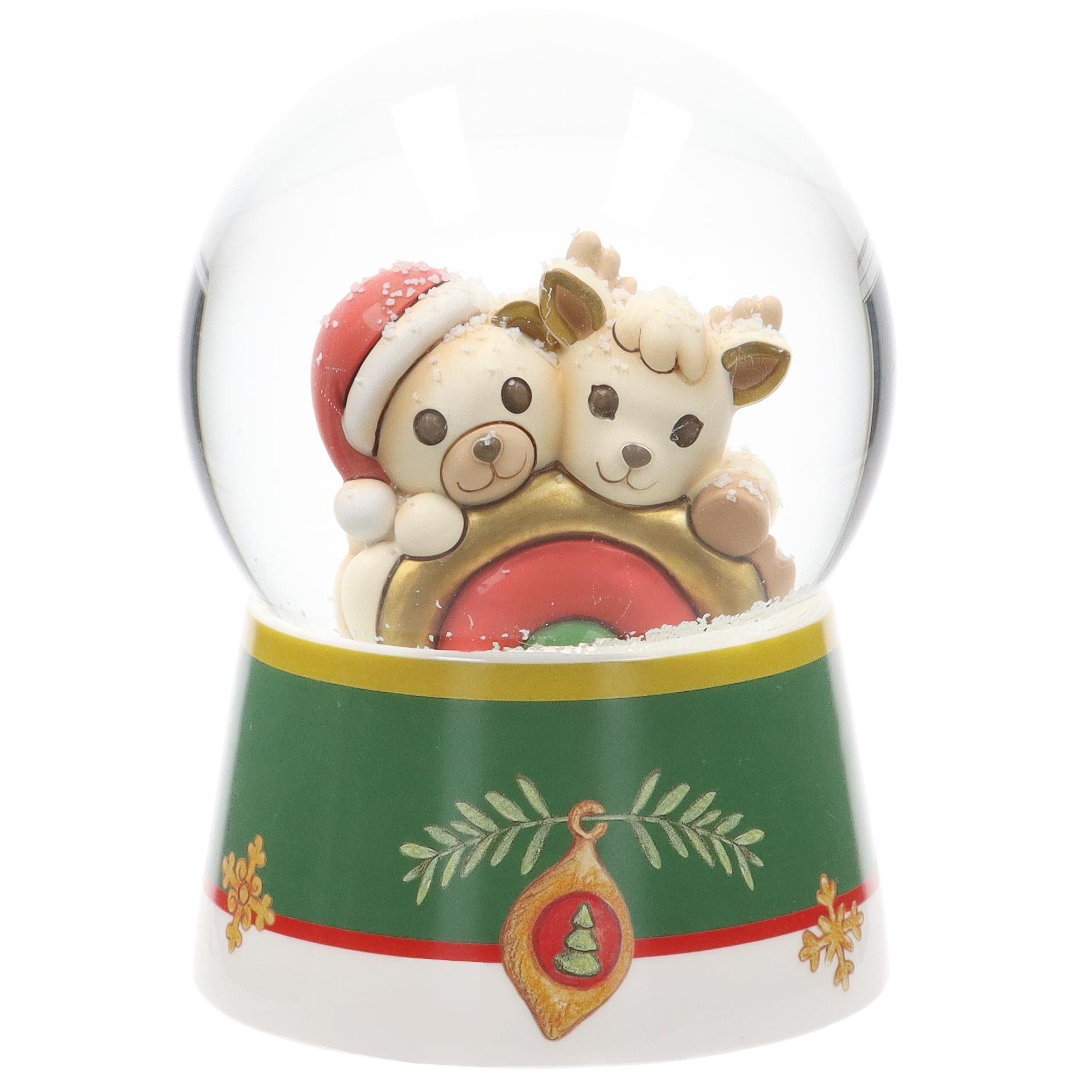 THUN SpA Dekofigur THUN 'Schneekugel mit Teddy und Rentier Robin' 2023