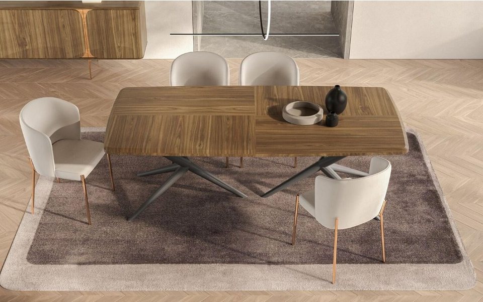 Jvmoebel Essgruppe Weiß Braune Esszimmer Garnitur Moderner Esstisch