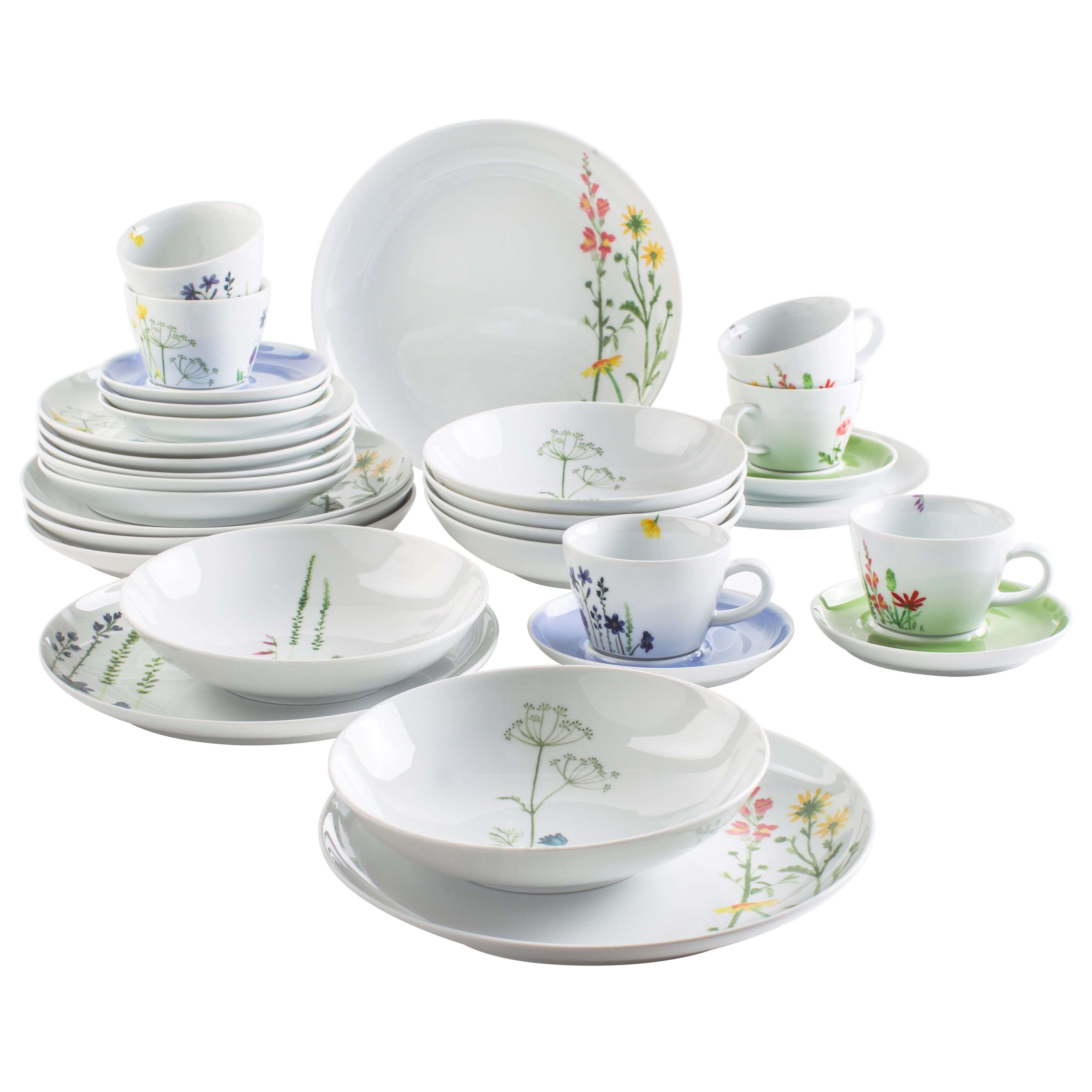 KAHLA Kombiservice Wildblume Kombiservice 30tlg. (30-tlg), 6 Personen, Porzellan