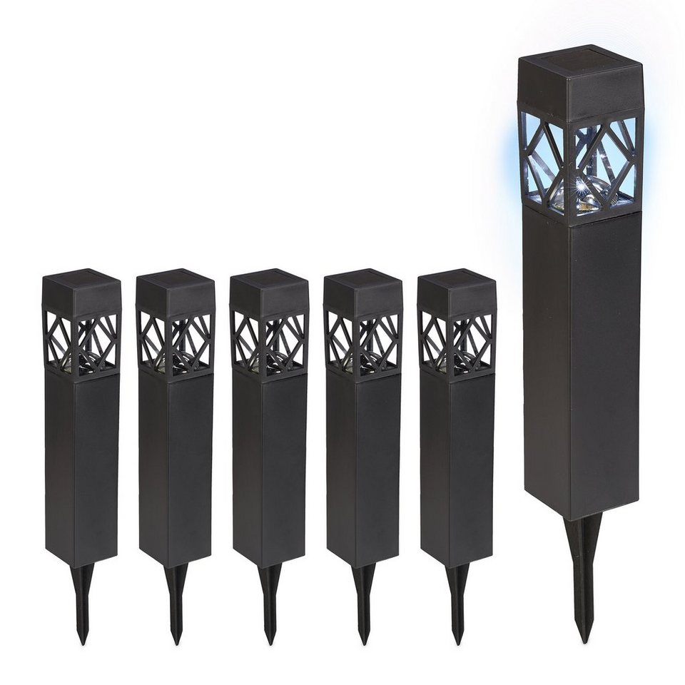 Relaxdays Led Solarleuchte Solarlampen Set 6er Pack