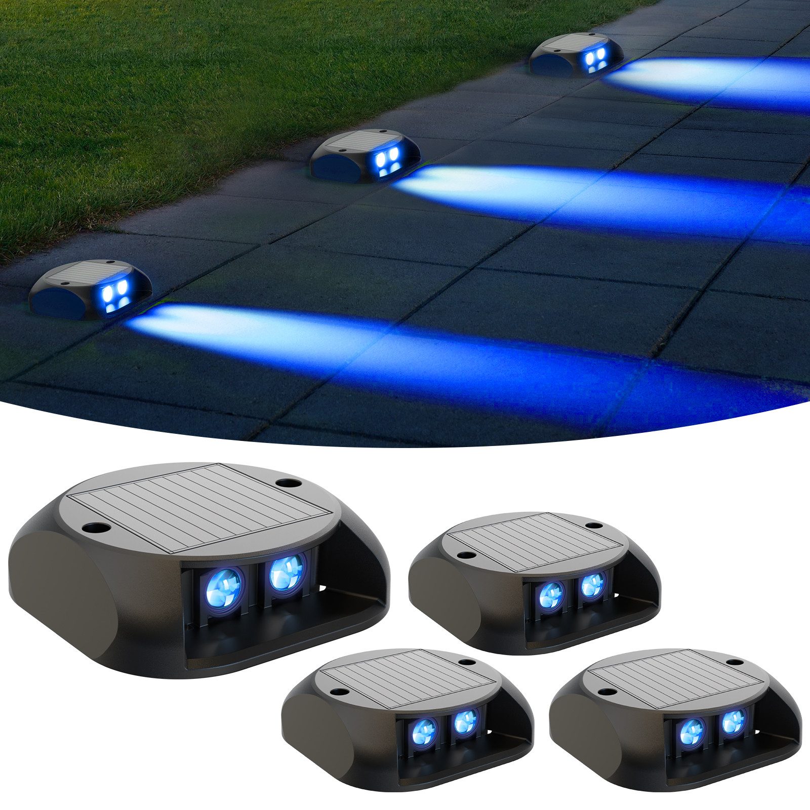 Quntis LED Solarleuchte solar lampen für außen, 4 Stück LED ...
