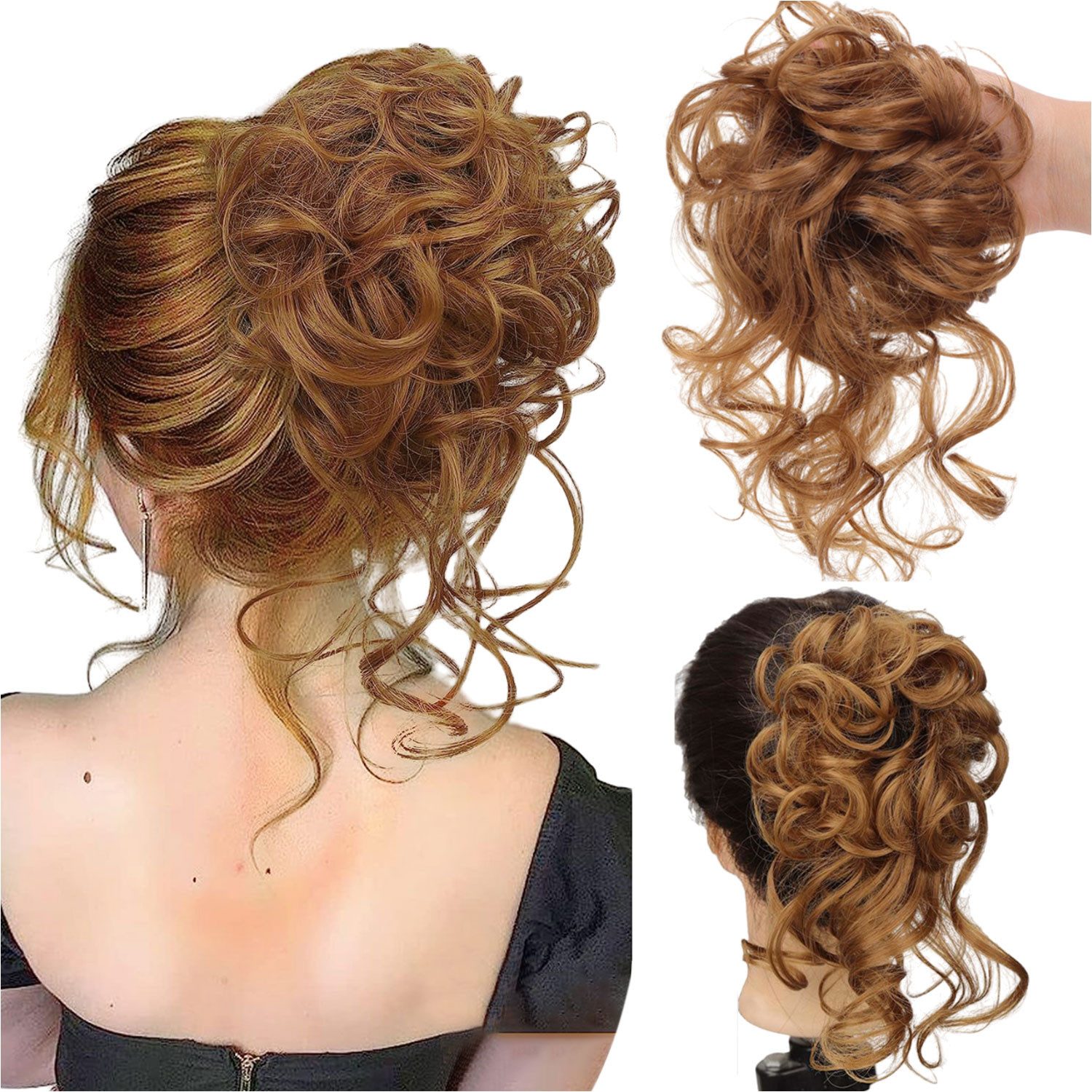 Refttenw Kunsthaar-Extension Dutt Haarteil Mit Gummiband Haarteile für ...