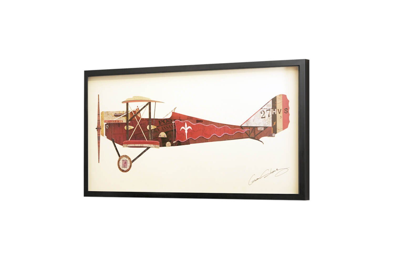 KUNSTLOFT Bilder-Collage Roter Blitz 121x61 cm, trendiges Frame Art 3D Bild