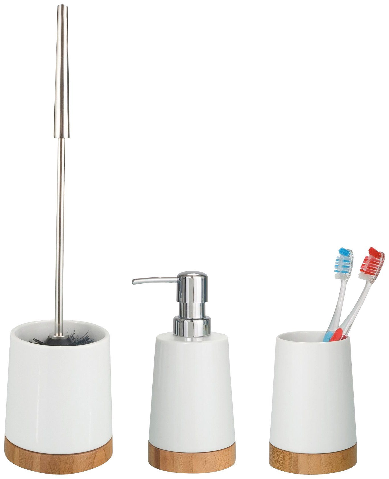 Wenko Badaccessoires Sets Bamboo Set 3 Tlg Otto