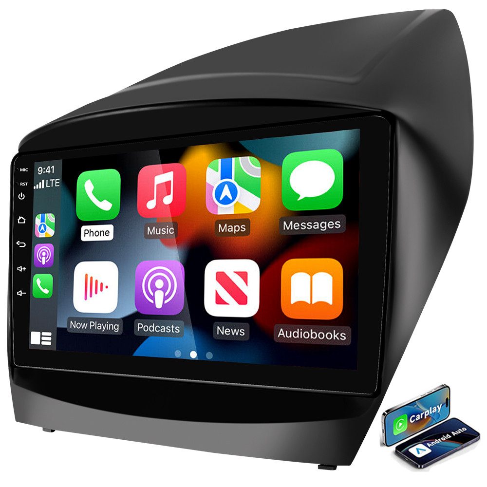 ESSGOO 4+64G Android14 GPS Navi CarPlay Für Hyundai iX35 EL ELH LM 2010-2015 Autoradio (DAB+ ...