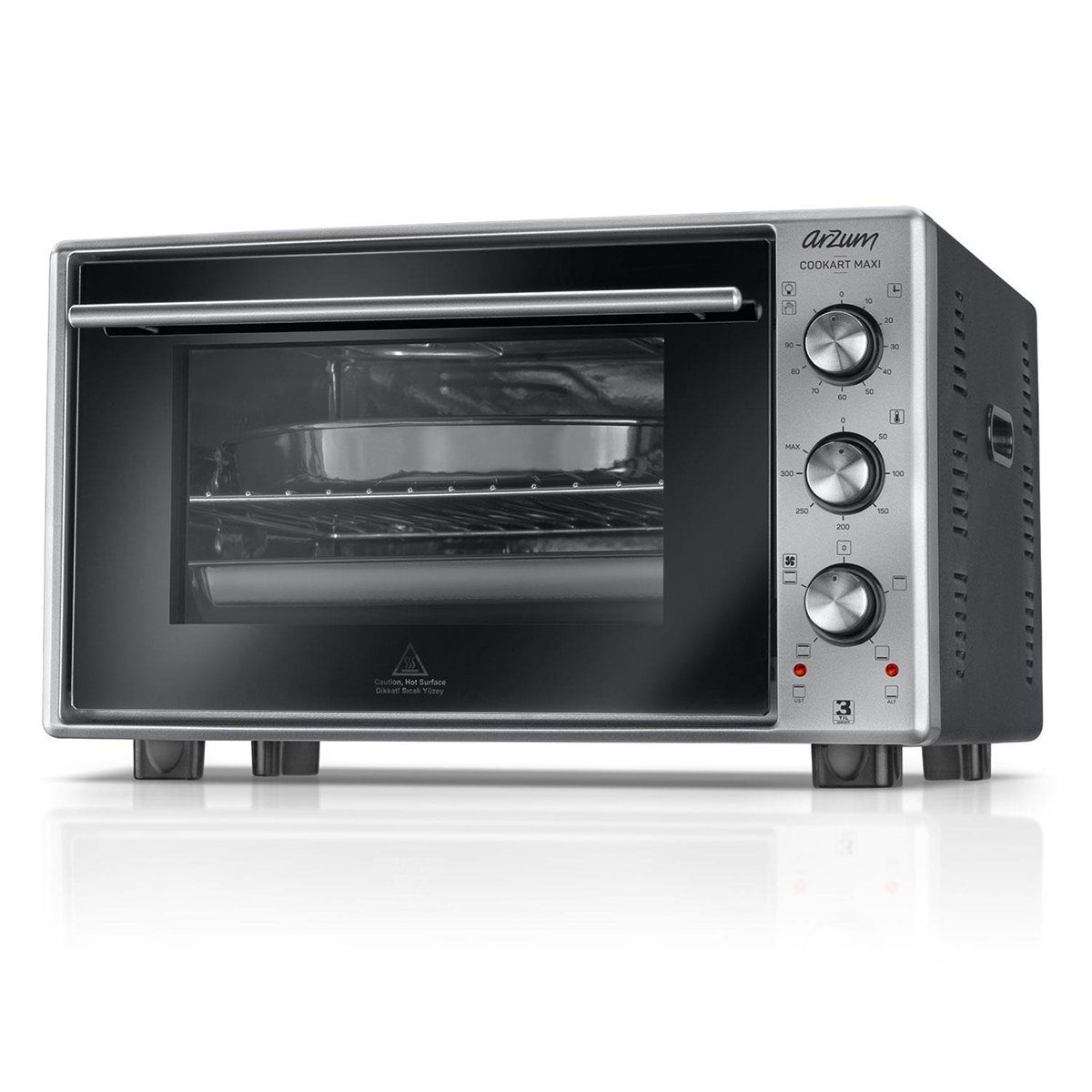 Arzum Minibackofen 1600 W Elektrische Backofen Mit Umluft Pizzaofen 50