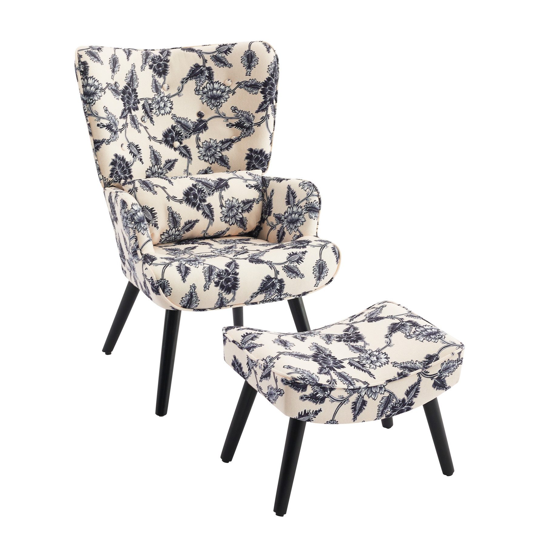 HomeMiYN Ohrensessel Relaxsessel Lehnstühle Patchwork Ohrensessel mit ...