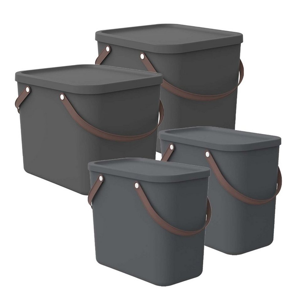 Rotho Aufbewahrungsbox Albula 4er Set Aufbewahrungsbox 2x40l 2x25l