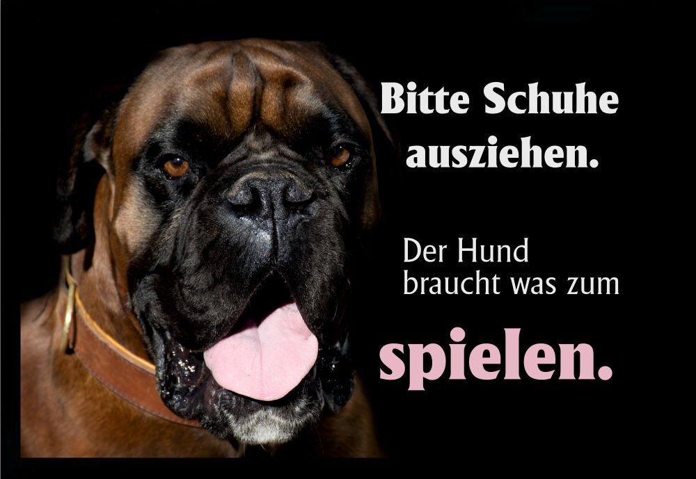 Fußmatte Schmutzfangmatte Schuhe aus Hund braucht was zum spielen F1042, Ladreas, 60x40