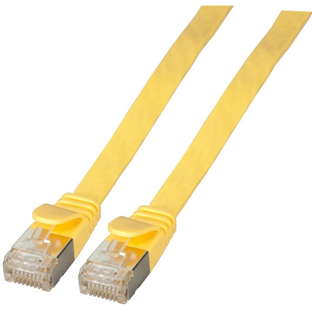 EFB ELEKTRONIK Flachpatchkabel U/FTP Cat.6A PVC RJ-45 0,5 m - Netzwerkkabel - gelb LAN-Kabel ...