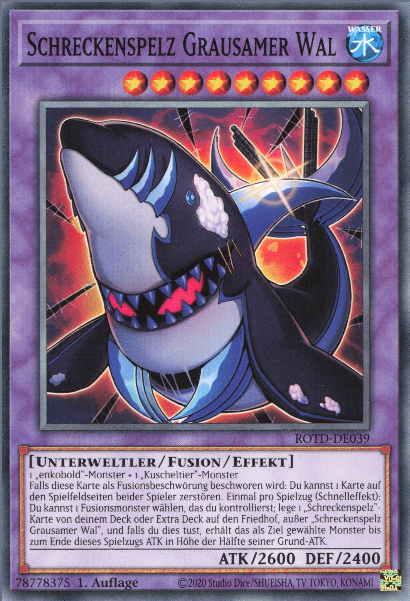 Recollectibles Sammelkarte Yugioh Karte Schreckenspelz Grausamer Wal