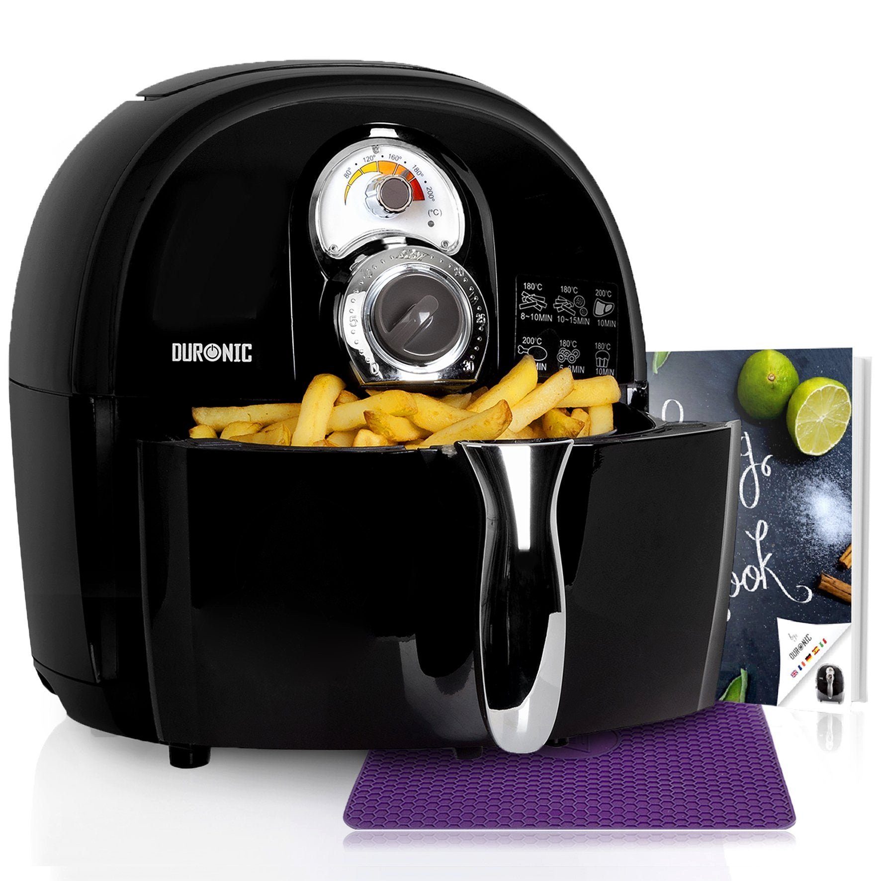 Duronic Heißluftfritteuse Af1 Bk Heißluftfritteuse 2 L