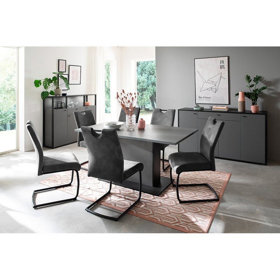 Lomadox Essgruppe Laval 05 Spar Set 3 Tlg In Grau Mit Anthrazit