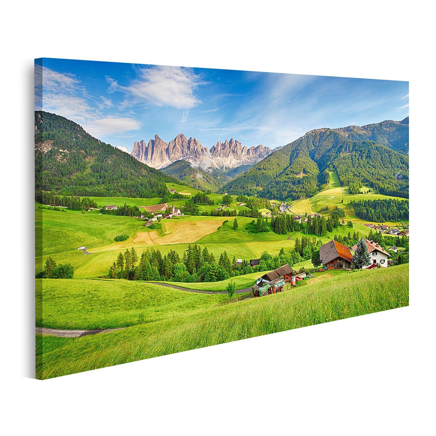 islandburner Leinwandbild Bild auf Leinwand Dolomiten Alpen Berg Val Di Funes 80x40cm 1-teilig