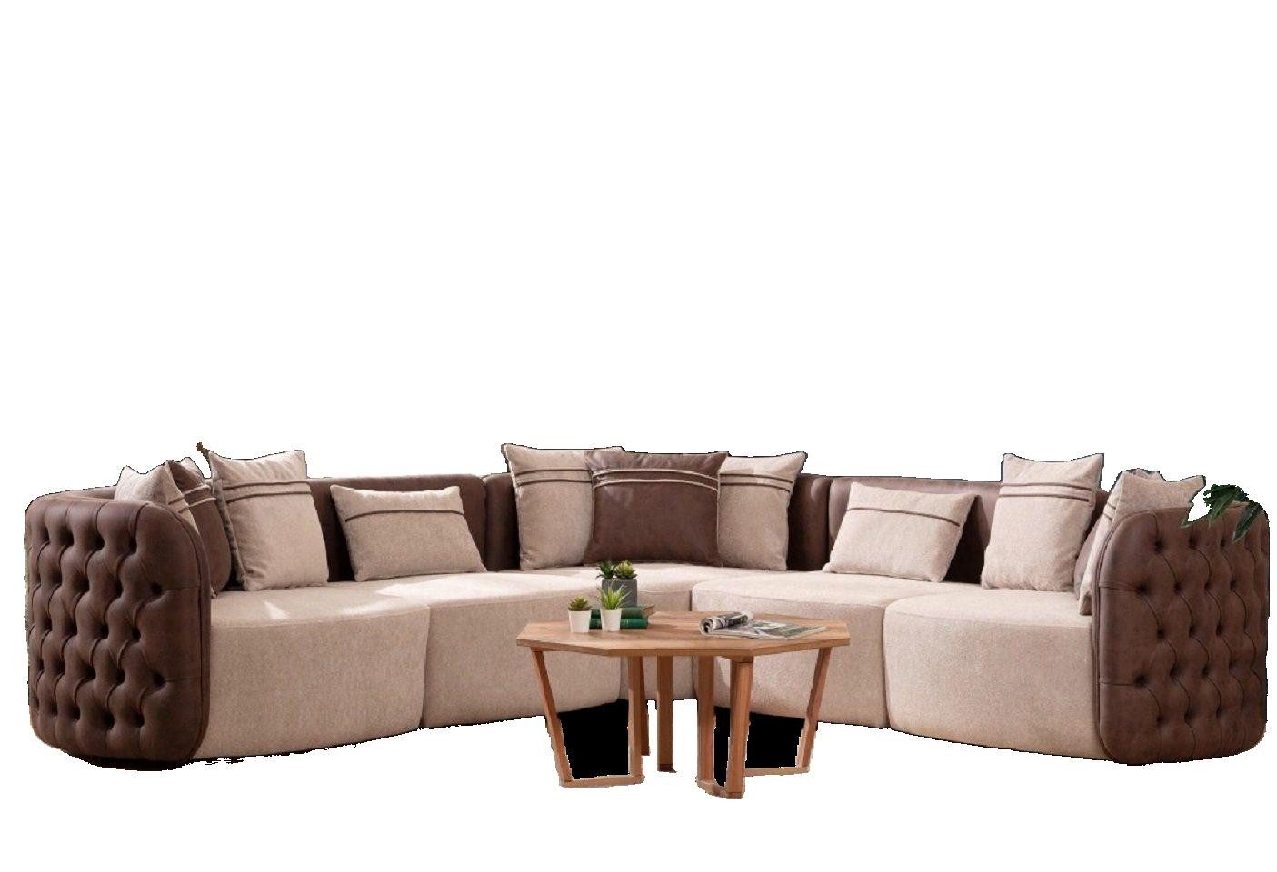 Jvmoebel Ecksofa Beige Ecksofa Möbel Wohnlandschaft Luxus Modern L Form