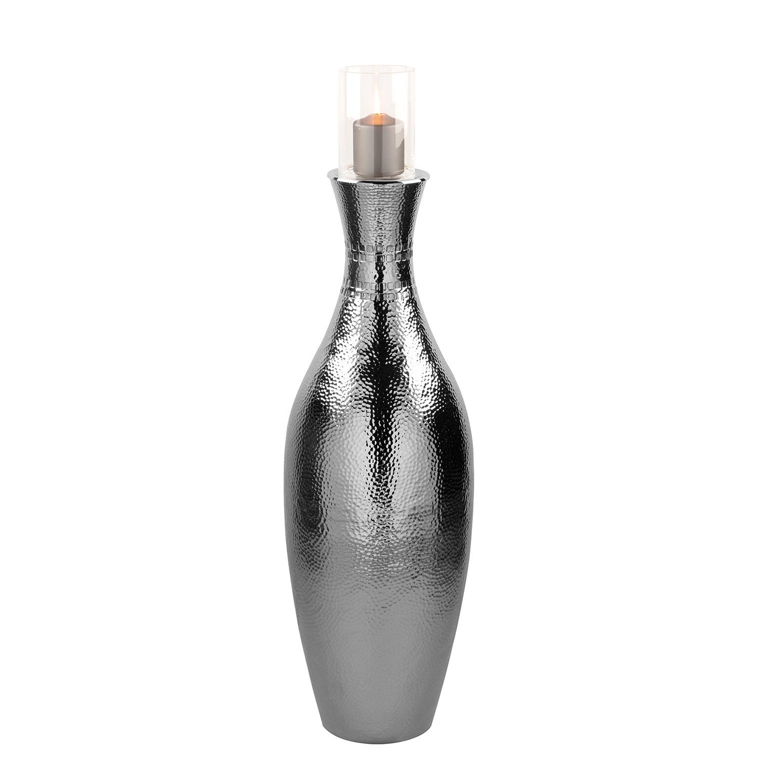 Fink Kerzenleuchter Bodenleuchter Carus Silber Aluminium