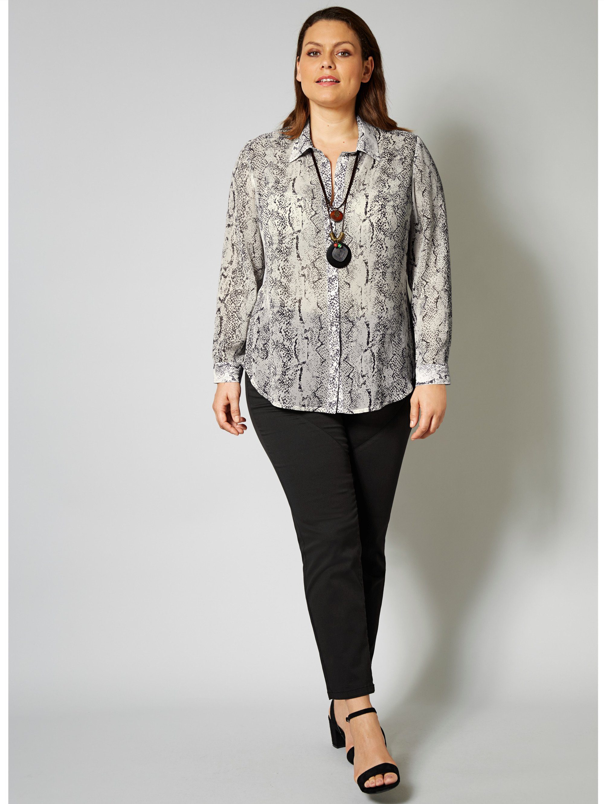 Sara Lindholm By Happy Size Bluse Praktische Seitenschlitze Online