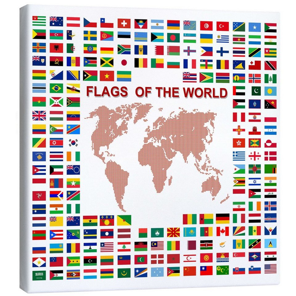 Posterlounge Leinwandbild Editors Choice Flaggen Der Welt Wohnzimmer