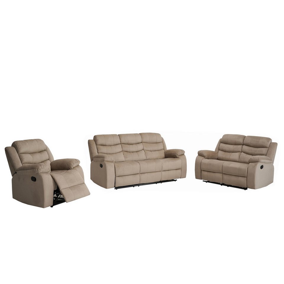 Hti Living Ecksofa Sofagarnitur Beige Kirwall Set 3 Teile Couch