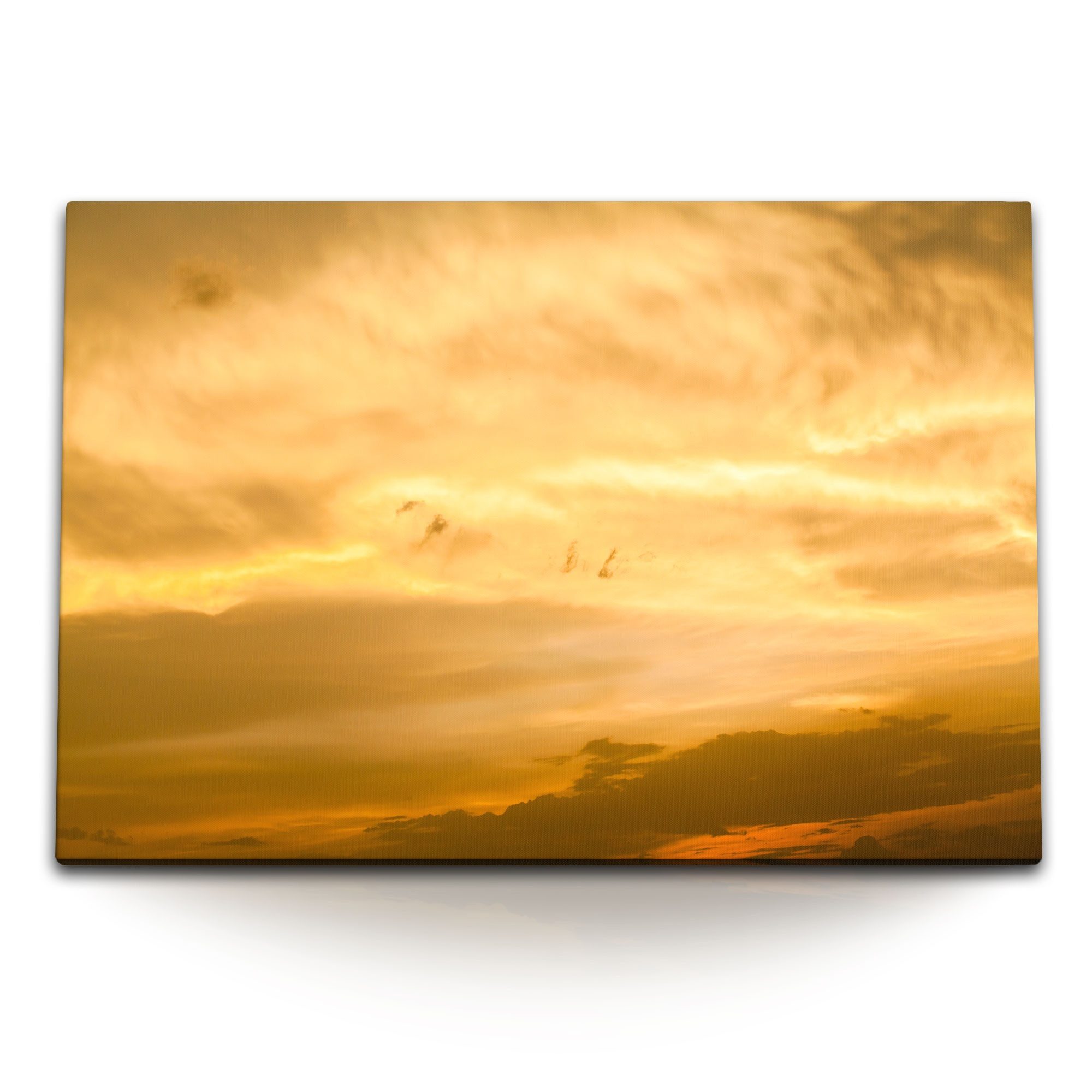 Sinus Art Leinwandbild 120x80cm Wandbild auf Leinwand Himmel Wolken Rot Sonnenuntergang Abend ...