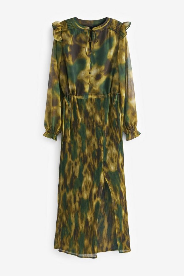 Next Maxikleid Maxikleid Aus Chiffon Mit Langen Ärmeln 1 Tlg Grün