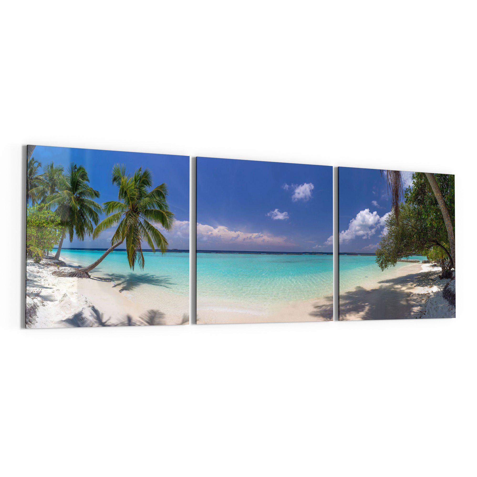 DEQORI Glasbild 'Paradiesischer Strand', 'Paradiesischer Strand', Glas Wandbild Bild schwebend ...