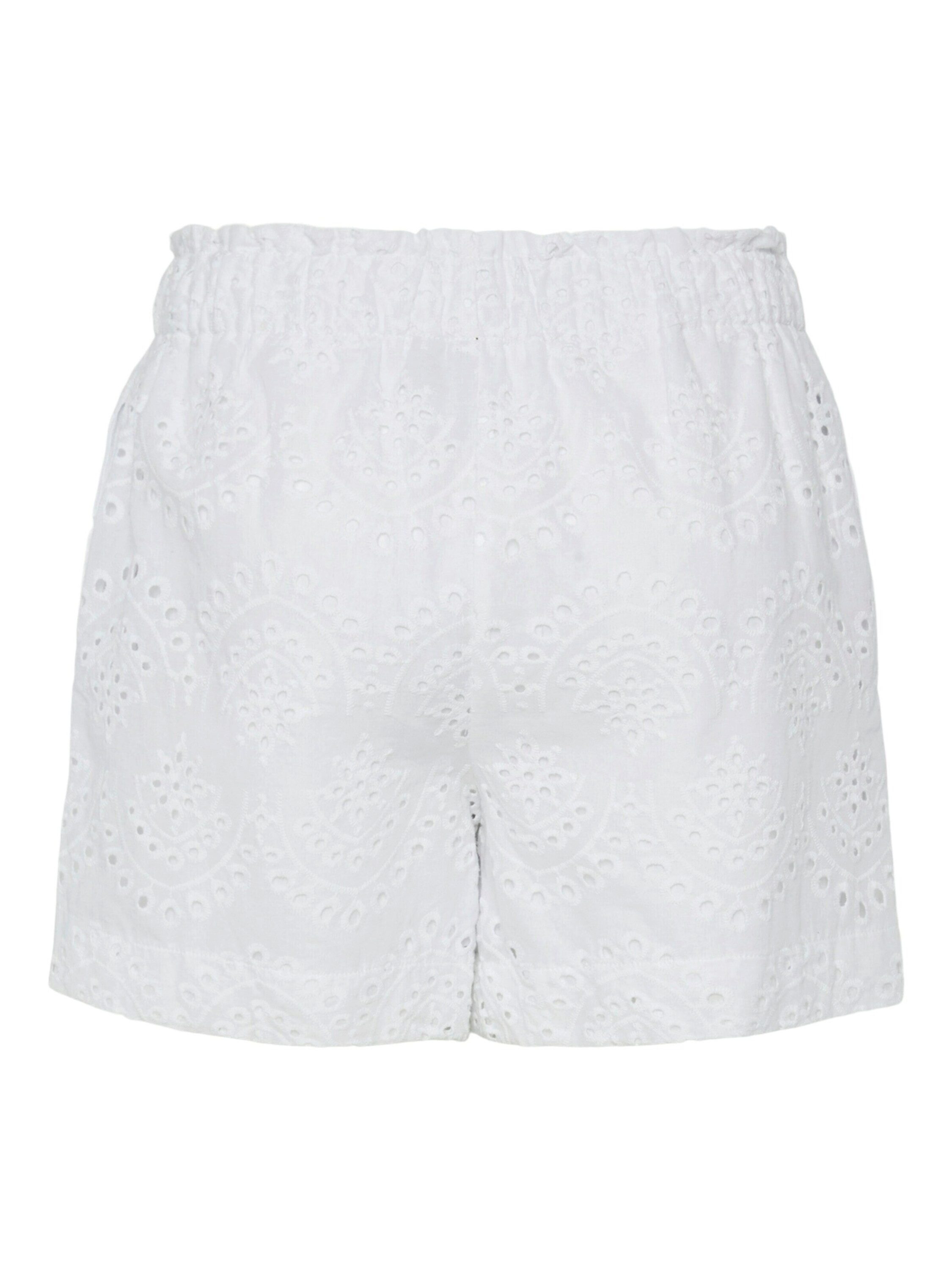 pieces Shorts PCVilde (1-tlg) Stickerei, Elastischer Bund/Saum