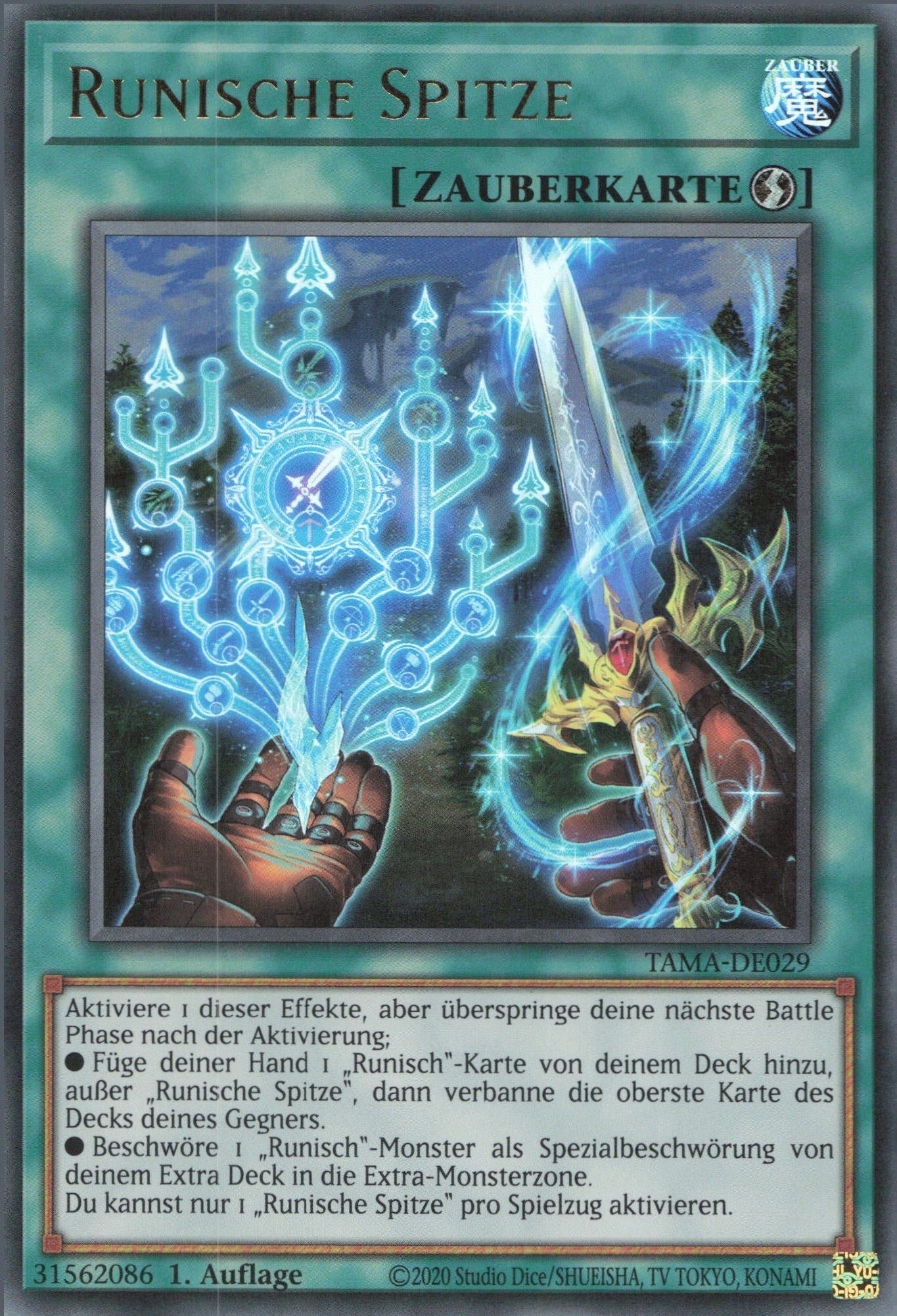 ReCollectibles Sammelkarte YuGiOh Karte Runische Spitze (V.1) deutsch, Yu-Gi-Oh! Karte TAMA ...