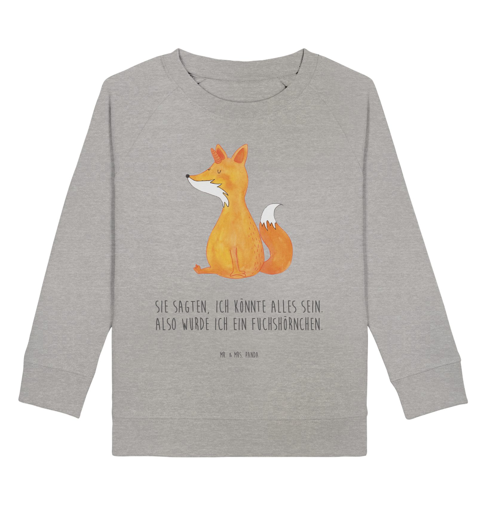 Mr. & Mrs. Panda Longpullunder 12-14 Jahre (152/164) Einhorn Fuchs - Heather Grey - Geschenk ...