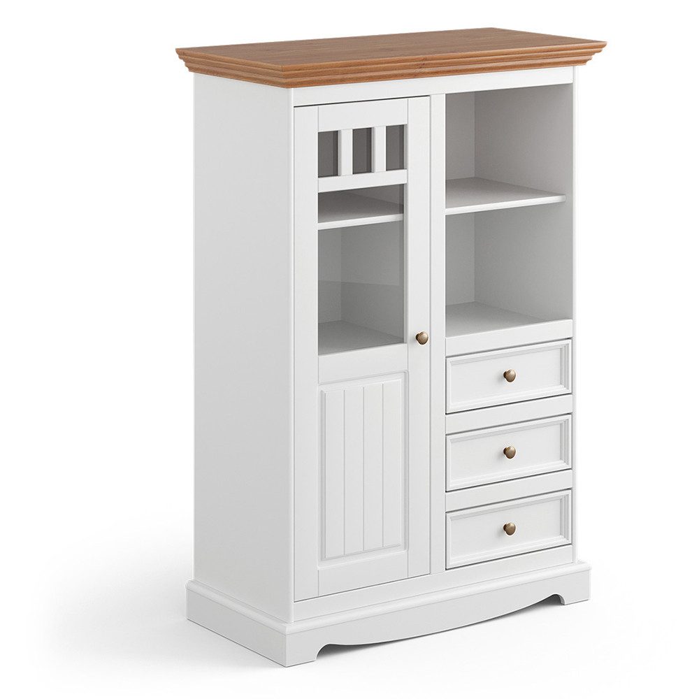 Highboard Massivholz Wei