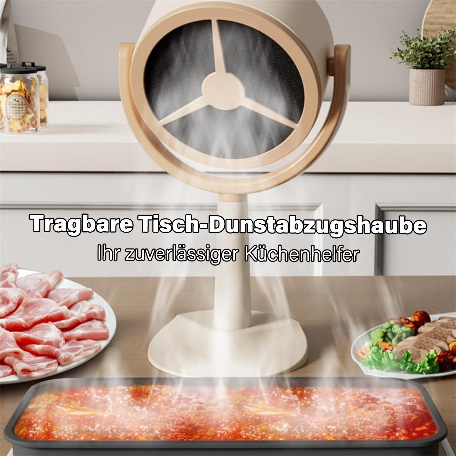 MOPUEA Absauganlage Wiederaufladbare Mini-Dunstabzugshaube 3000mAh USB ...