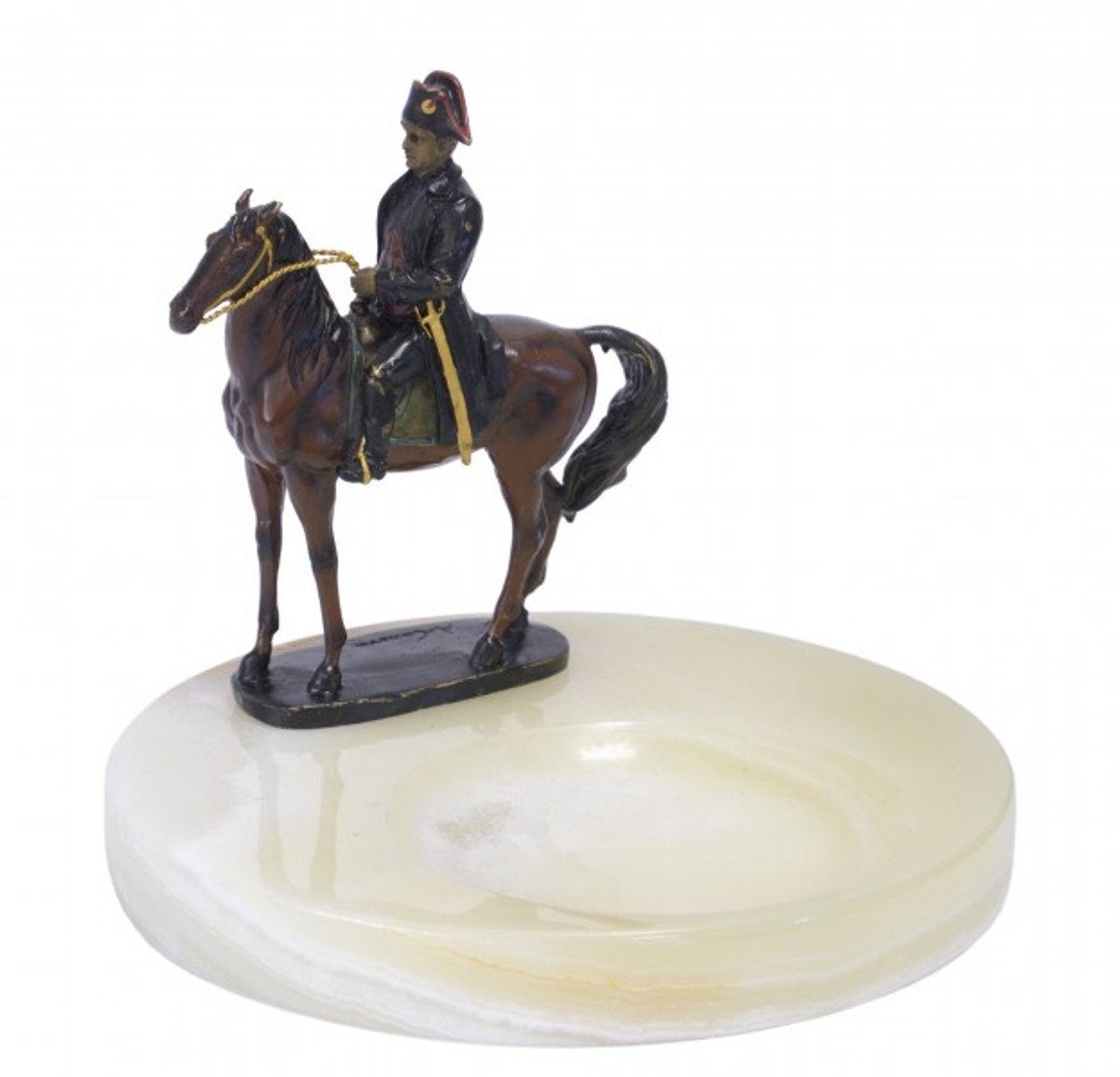 Casa Padrino Aschenbecher Luxus Jugendstil Onyx Aschenbecher mit Bronzefigur Napoleon auf Pferd ...
