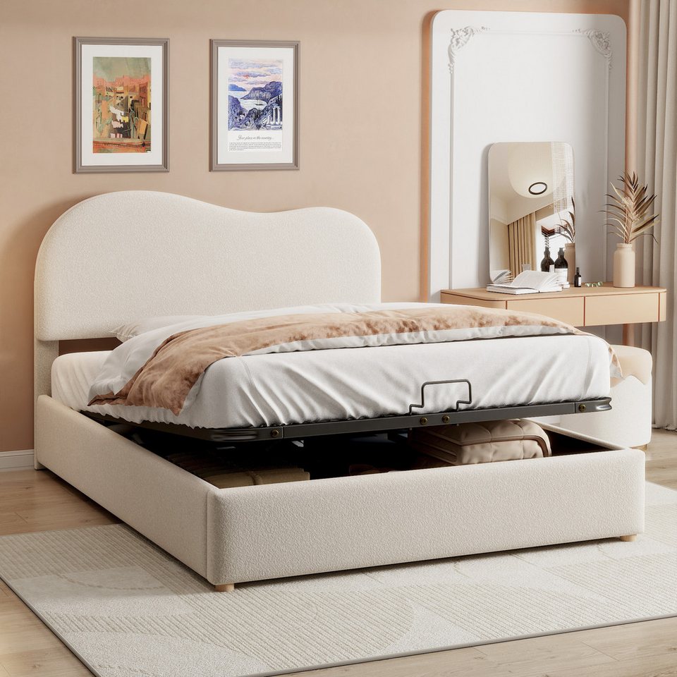 Tavilaecon Polsterbett Hydraulisch Doppelbett Modernes Bettgestell Mit