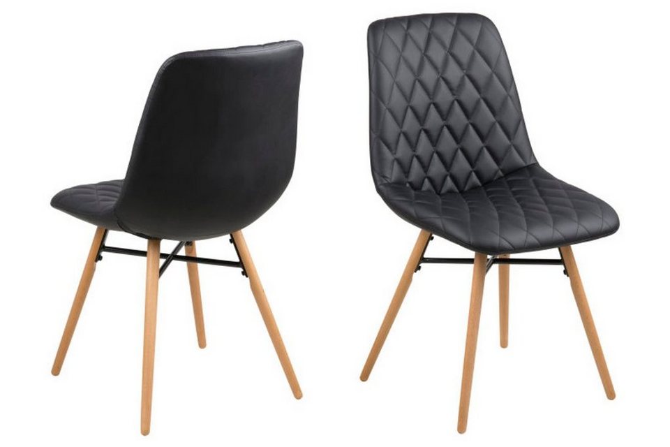Ebuy24 Esszimmerstuhl 2er Set Life Esszimmerstuhl Aus Schwarzen Kunstled