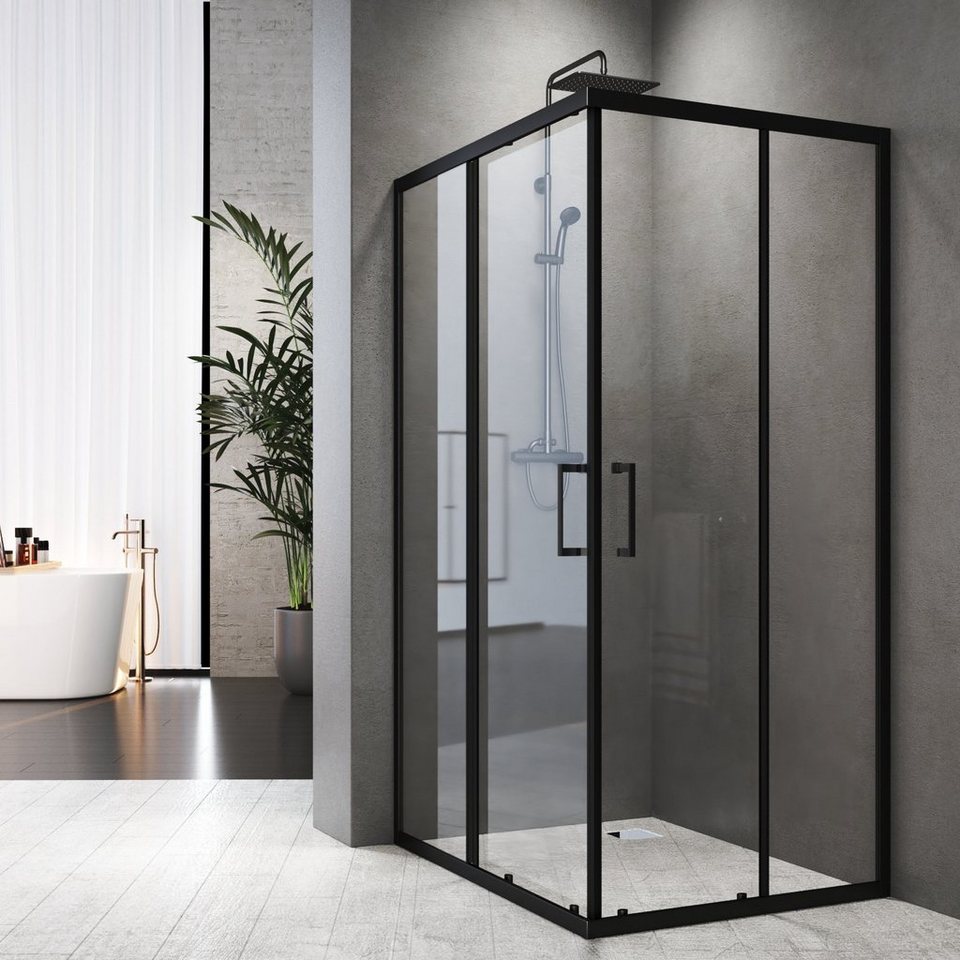 Boromal Eckdusche Duschkabine Duschabtrennung 75x75 75x90 H185cm