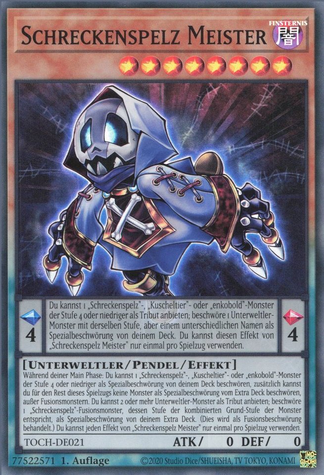 Recollectibles Sammelkarte Yugioh Karte Schreckenspelz Meister Deutsch