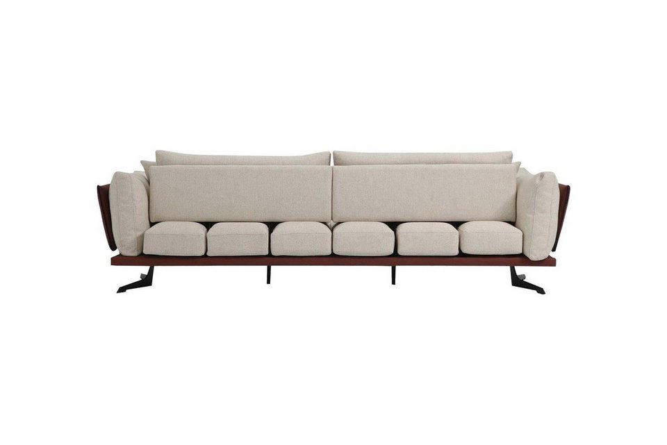 Jvmoebel 4 Sitzer Viersitzer Sofa 4 Sitzer Stoff Beige Modern Design