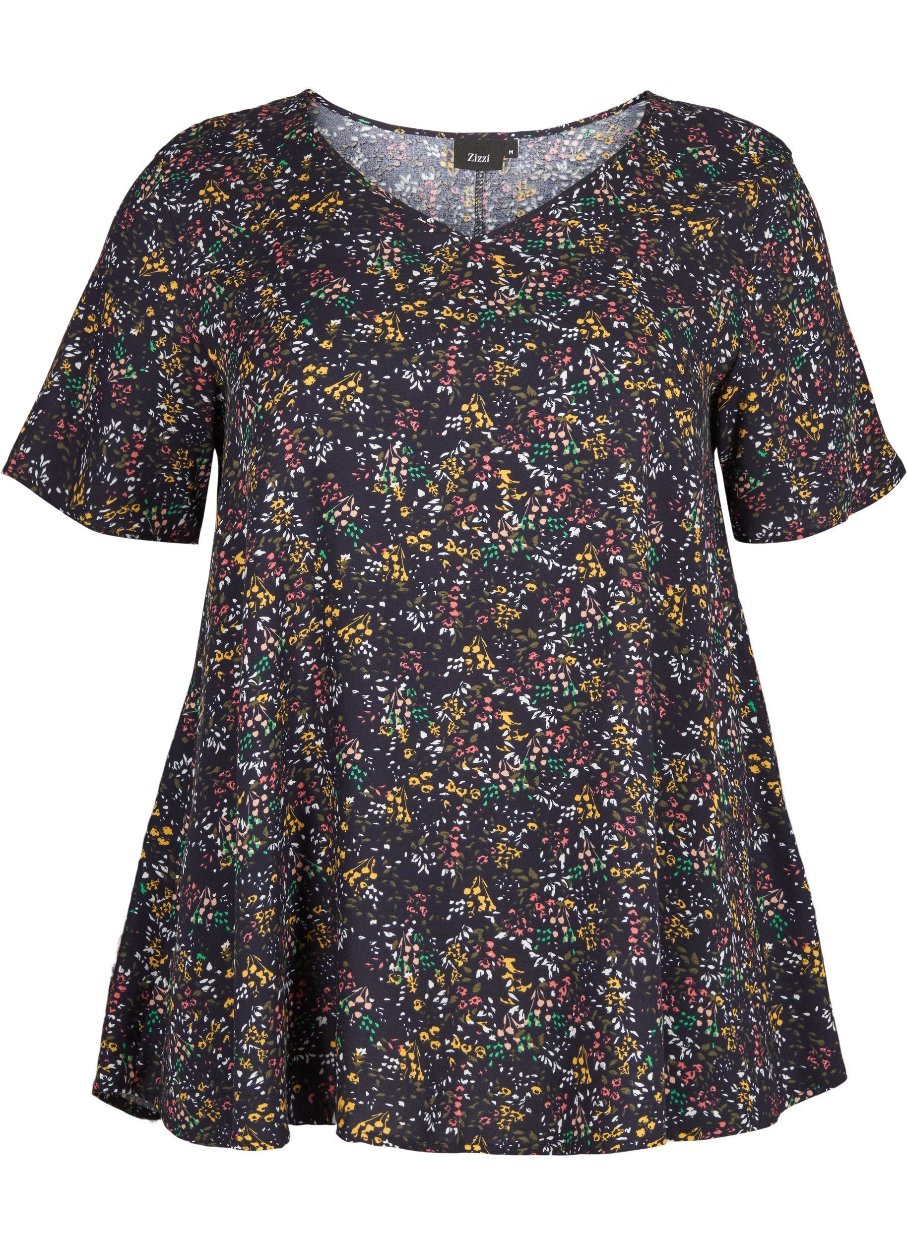 Zizzi Kurzarmbluse Bluse Damen Große Größen Oberteile Kurzarm Casual