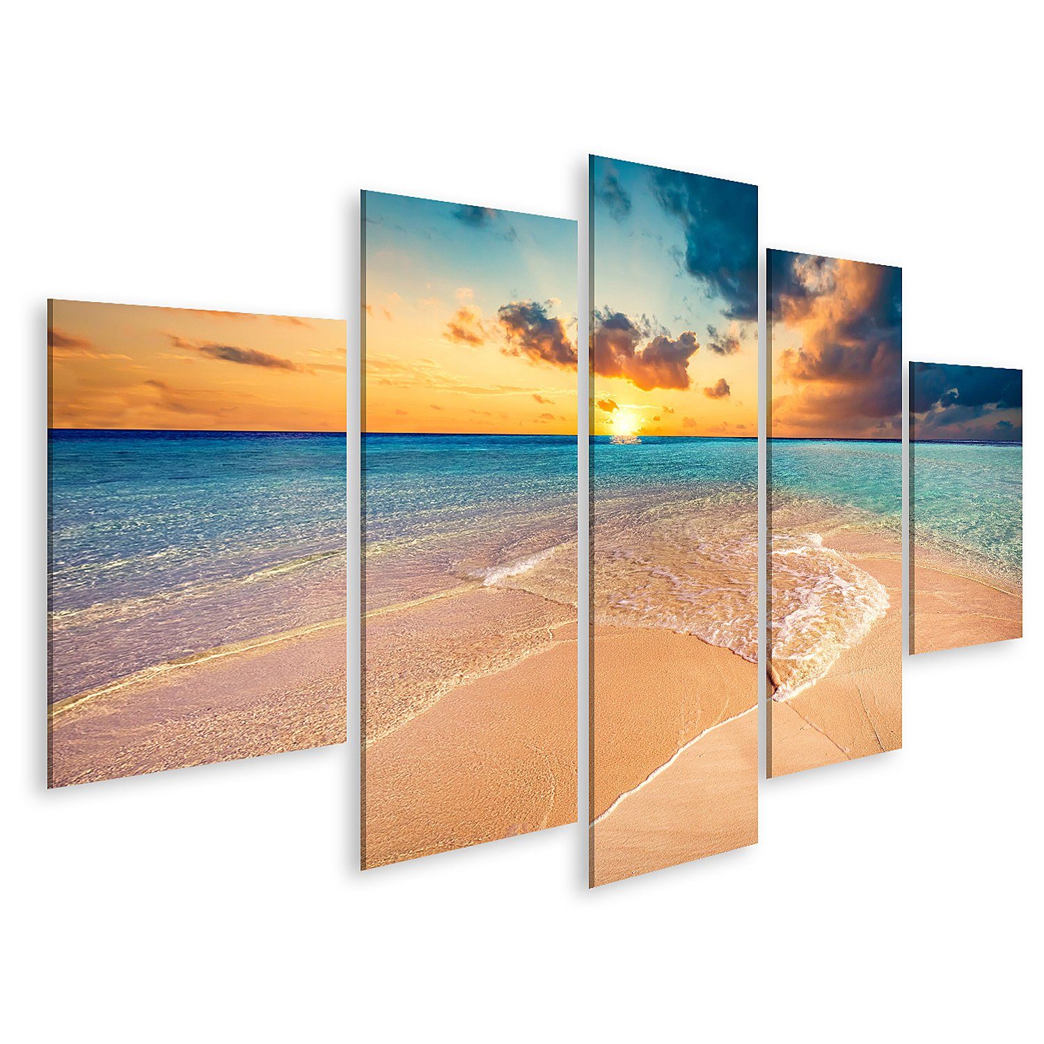 islandburner Leinwandbild Bild auf Leinwand Tropischer Strand Weißer Sand Klares Türkises Meer M