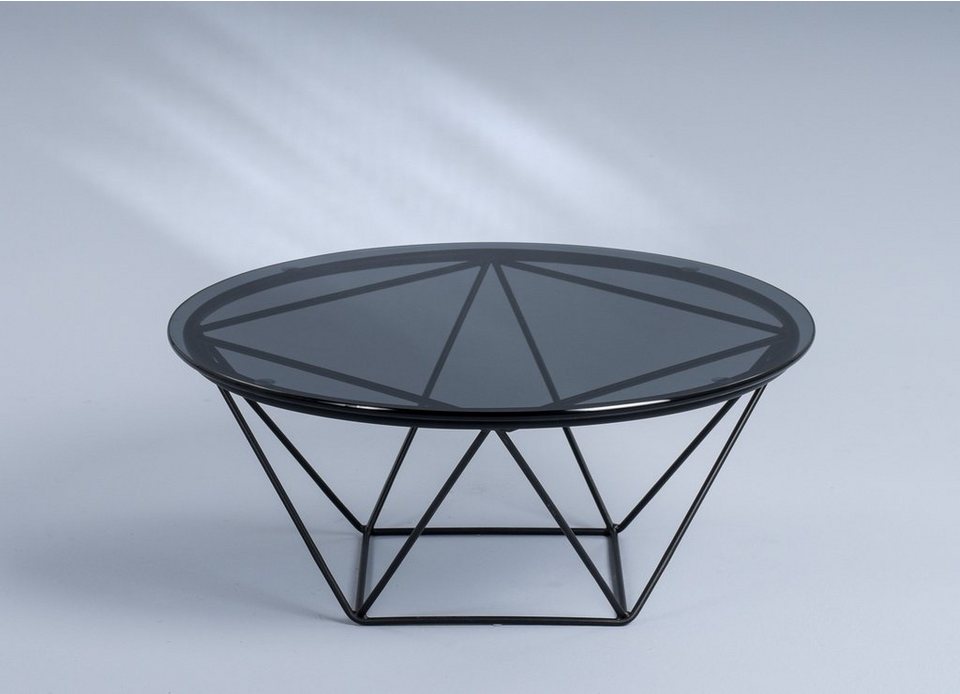 Freiraum Couchtisch Nairo In Schwarz Sicherheitsglas Grau 70cm